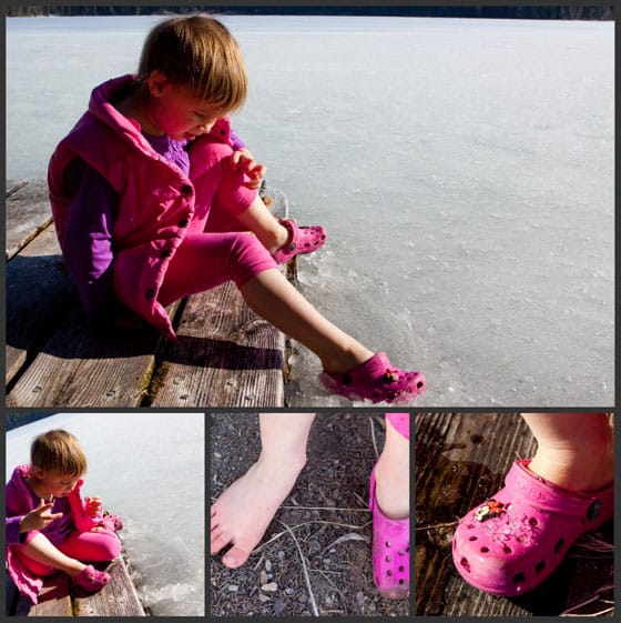 Wordless Wednesday - Crocs and Melting Ice - 5 Minutes for Mom