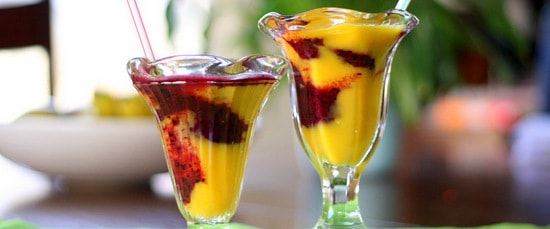 Mango-Berry Swirled Smoothies - 5 Minutes for Mom