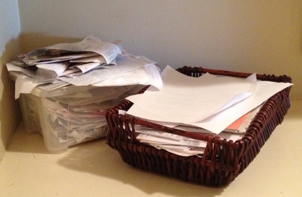Tackle It Tuesday - Easy Tip to Hide Paperwork - 5 Minutes for Mom