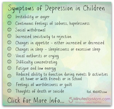 Signs Your Child Might Be Depressed - 5 Minutes for Mom