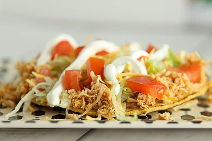 Easy Shredded Chicken Tostadas Recipe - 5 Minutes for Mom