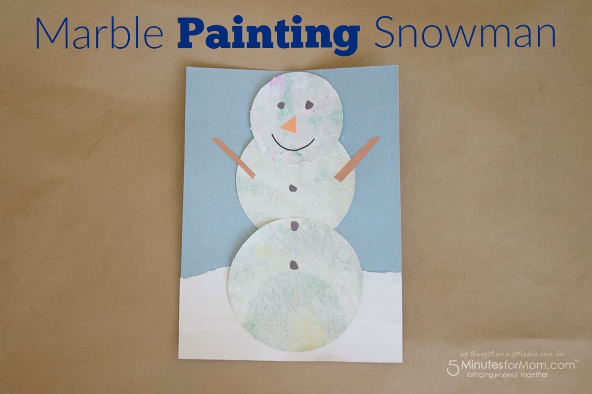 Marble Painting Snowman - Fun Winter Art Project for Kids - 5 Minutes ...