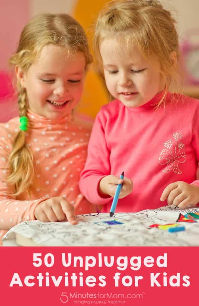 50 Unplugged Activities for Kids - 5 Minutes for Mom