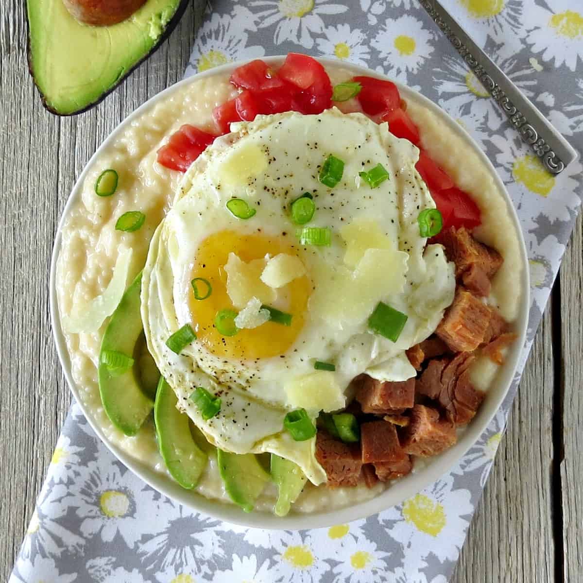 Savory Breakfast Bowl with Cheesy Grits Recipe