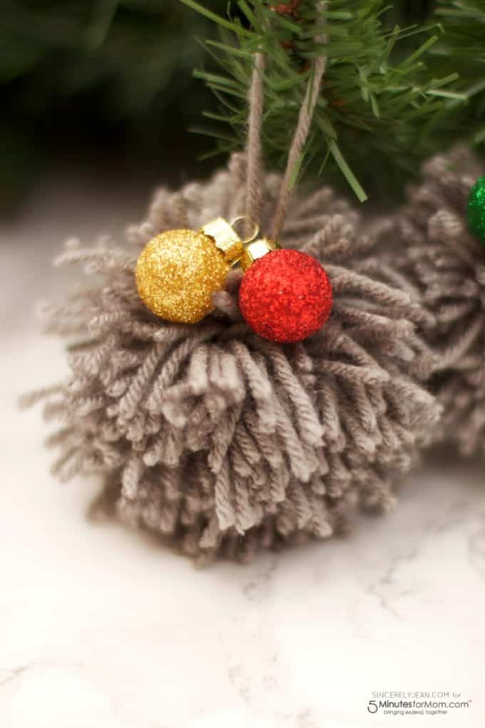 DIY Pom Pom Ornament Tutorial - Easy Christmas Craft