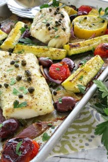 Mediterranean Cod Sheet Pan Dinner Recipe