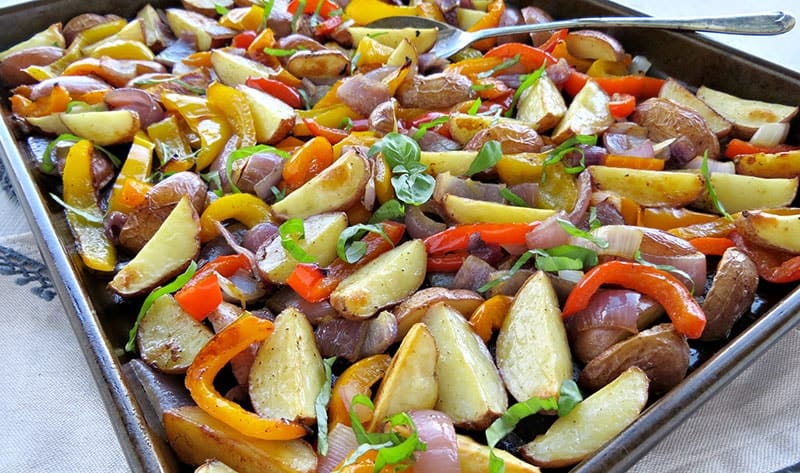Oven Roasted Potatoes & Peppers Recipe