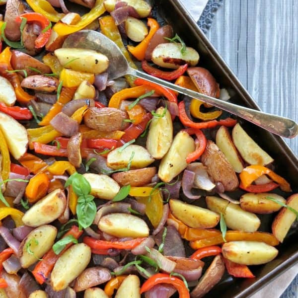 Oven Roasted Potatoes & Peppers Recipe