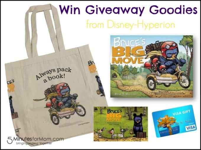 Tag Along on #BrucesBigMove #Giveaway - 5 Minutes for Mom