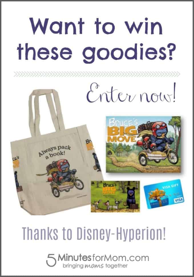 Tag Along on #BrucesBigMove #Giveaway - 5 Minutes for Mom