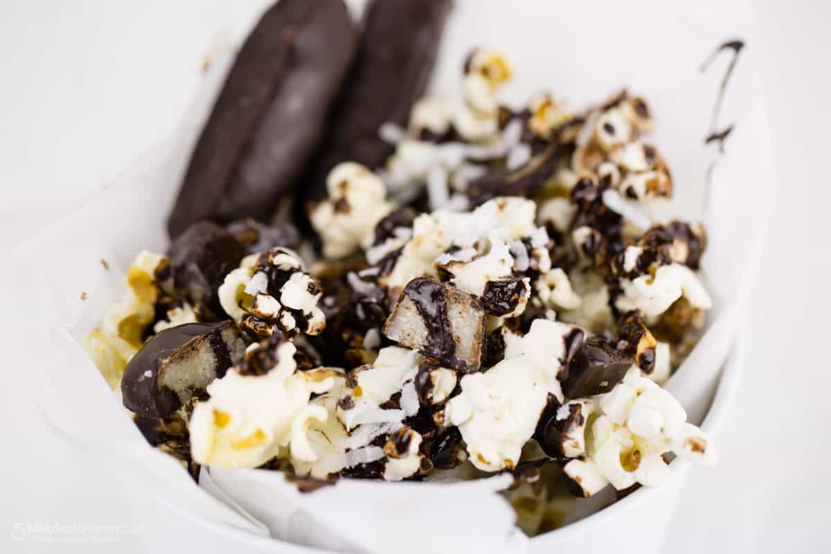 Whippet Sticks Coconut and Chocolate Popcorn Mix