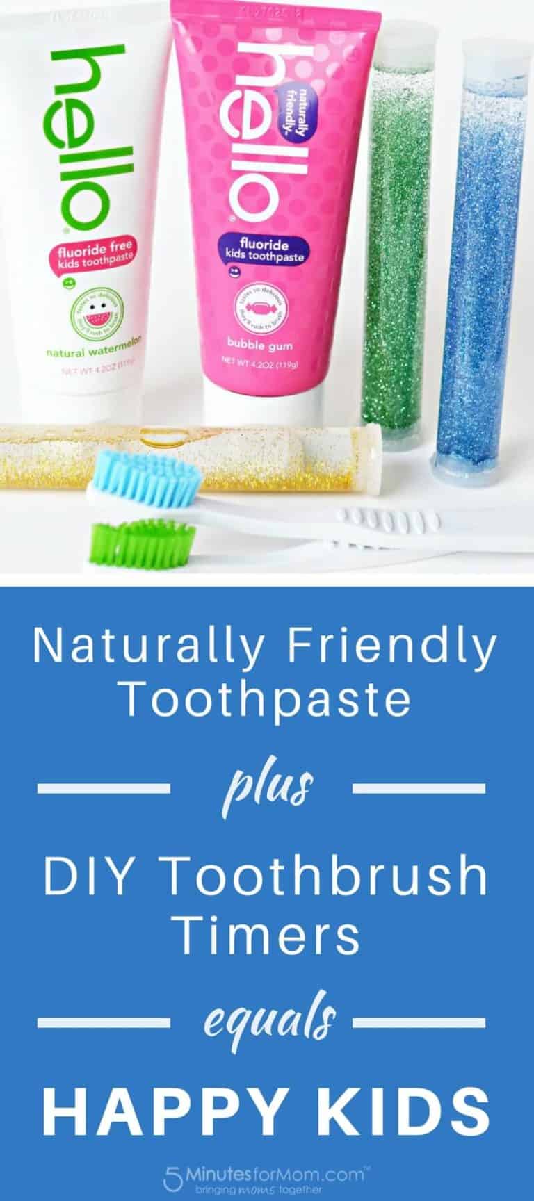 DIY Toothbrush Timers plus Naturally Friendly Toothpaste equals Happy Kids