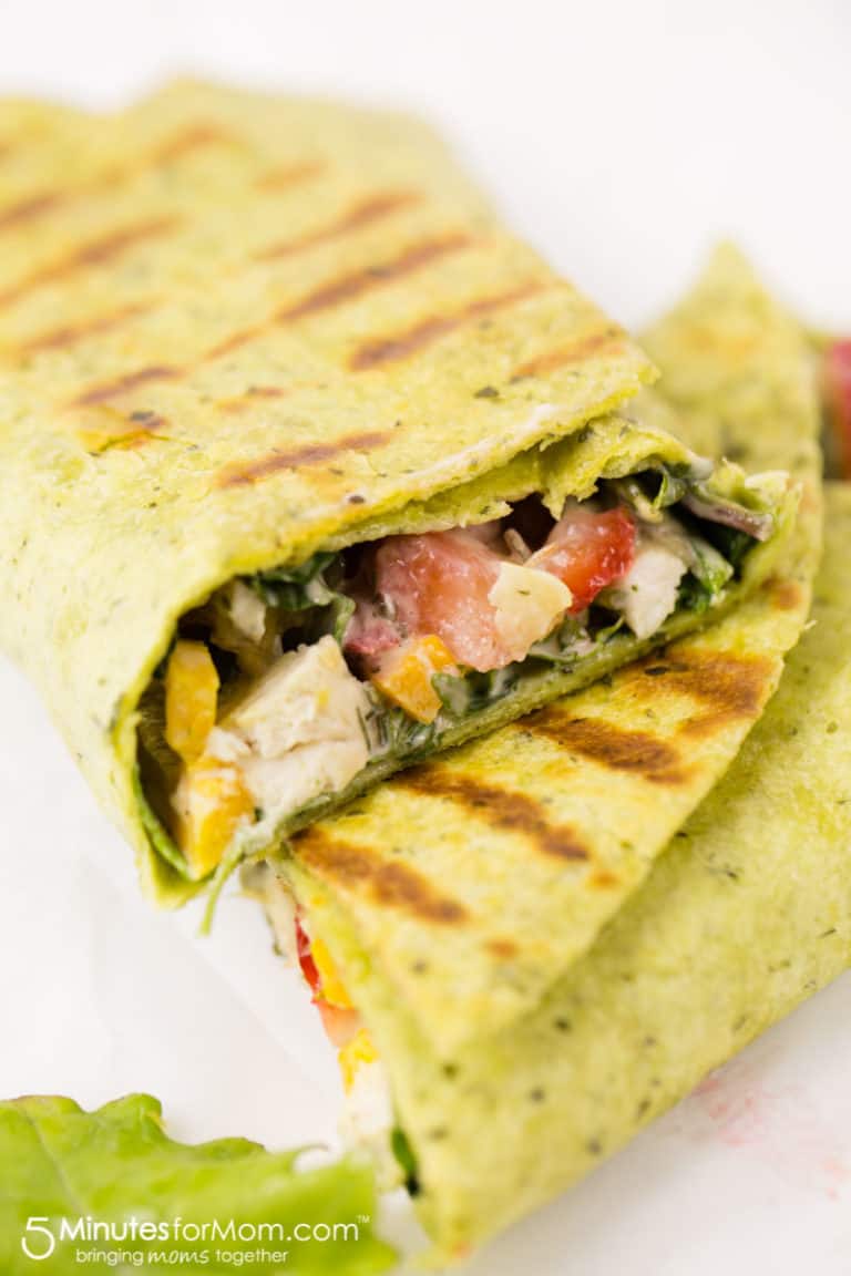 Grilled Chicken Wrap with Spinach, Strawberries, and Walnuts