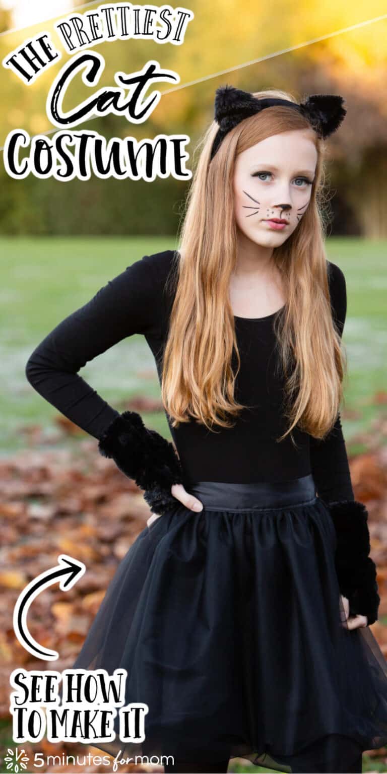 Easy Cat Costume - How To Make A Gorgeous Black Cat Costume - 5 Minutes ...