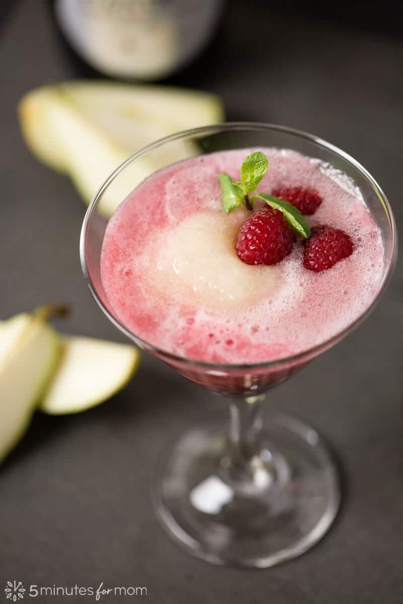 Raspberry, Pomegranate and Pear Bellini - 5 Minutes for Mom