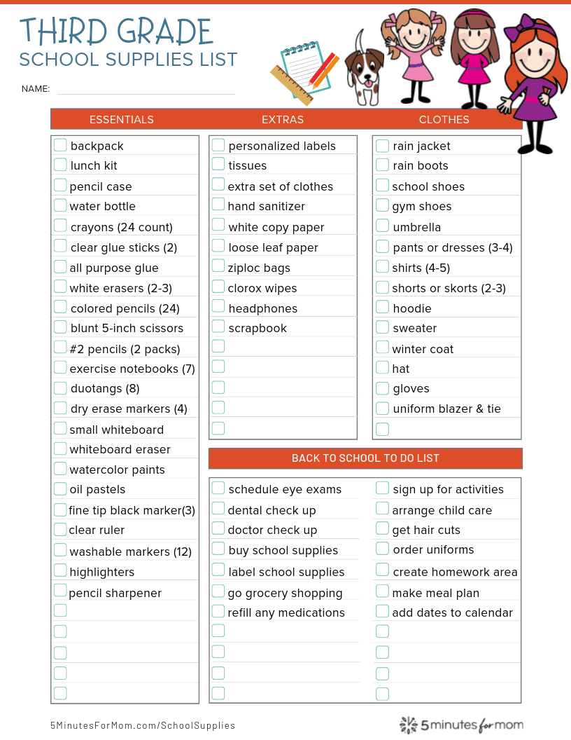 School Supplies List And Back To School Shopping Guide 5 Minutes For Mom School Supplies List And Back To School Shopping Guide 5 Minutes For Mom