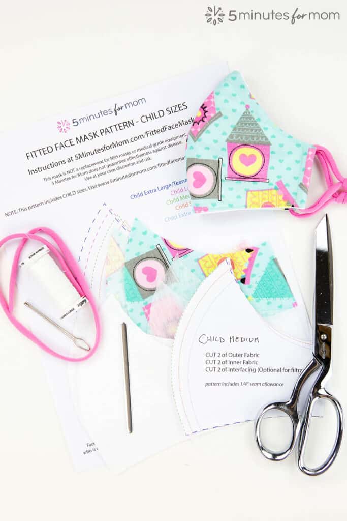 Face Mask Sewing Tutorial for a Fitted Mask Without Knit Binding - 5 ...