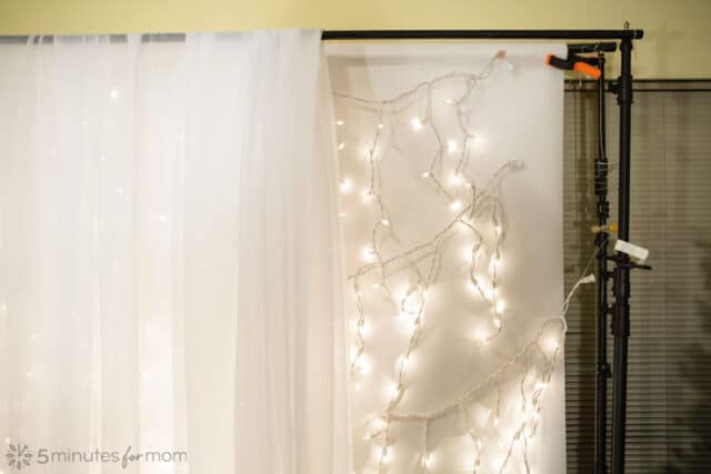 Easy Photography Backdrop with Mini Lights - 5 Minutes for Mom