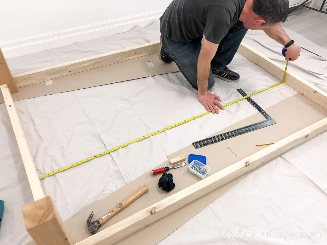 DIY Wood Bed Frame - How to Build a Bed Frame - 5 Minutes for Mom