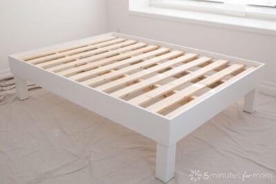 DIY Wood Bed Frame - How to Build a Bed Frame - 5 Minutes for Mom